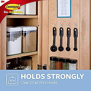 Command Wire Hooks, Small, Clear, 3-Hook, 6-Pack (18 Hooks Total)