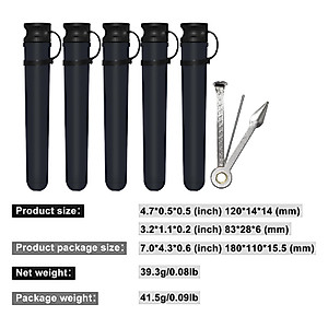 ADILAIDUN King Size Pre-Rolled Paper Tube Storage Container, Waterproof, Crush Proof Rolled Paper Tube, Black (5 pieces)