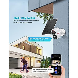 Aiwit Wireless Security Cameras, Solar Outdoor Camera with Lights, HD Night Vision, AI Smart Human Detection, Two-Way Talk, IP65 Waterproof, Real-Time Alerts, Cloud Storage, 2.4G WiFi