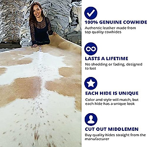 ecowhides | Genuine Cowhide Rug, Cowskin, Brindle, Western Home Decor, Premium Quality, Living Room Accessories, (X-Large) 7 x 6 ft