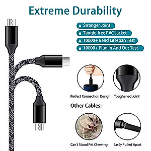 Car Charger Android for Samsung Galaxy J7 Crown/Prime/Pro/Sky Pro/Refine/Neo/Luna/Eclipse,J7 V 2nd/Perx/Star,J6 Plus J5 J4 J3 S7 Edge S6 S5 S4 S3 Note 4/5,6ft Phone Cord Fast Charging Micro USB Cable