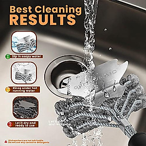 Grill Brush and Scraper Bristle Free – Safe Grill Brush Cleaner – 18” Stainless Grill Grate BBQ Brush W/Extra-Wide Scrubber - Safe Grill Accessories for Porcelain/Weber Gas/Charcoal Grills