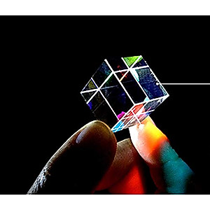 Dtacke Optical Glass Dispersion Prism X-Cube for Physics Teach Decoration Art Prism Glass Cube Prism Photography Rainbow Prism