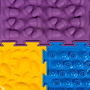 Rainbow Set of Sensory Mat Massage Game Mats for Kids Orthopedic Massage Puzzle Floor mats