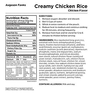 Augason Farms Creamy Chicken Rice Chicken Flavor 2 lbs 12 oz No. 10 Super Can