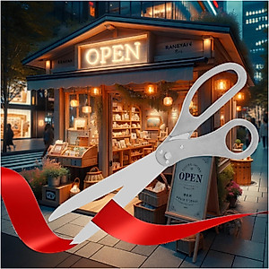 25" Giant Ribbon Cutting Scissors Silver — Heavy Duty Extra Large Grand Opening Ribbon Cutting Ceremony Scissors for Grand Openings Inaugurations Ceremonies & Special Events