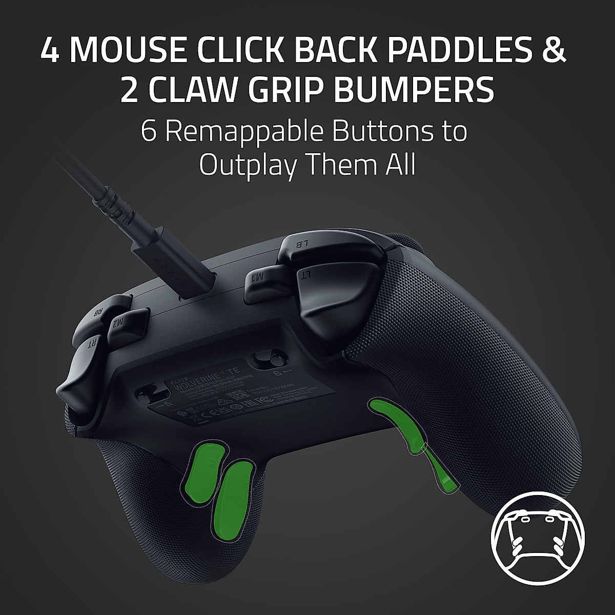Razer Wolverine V3 Tournament Edition Wired Gaming Controller: Licensed for Xbox Series X|S, Xbox One, Windows PC - 6 Remappable Buttons - Fast Triggers - USB-C Cable - Wired Tournament Mode - Black