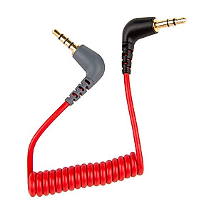 Alfzero Replacement 3.5mm TRS to 3.5mm TRRS Patch Adapter Cable for External Compact On-Camera Microphone VideoMicro Mics