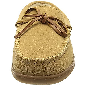 Sperry Men's Trapper Moccasin Slippers with Rawhide Leather Lacing, Lightweight Hardsole Moccasin Slippers for Men, Tan, 9 M