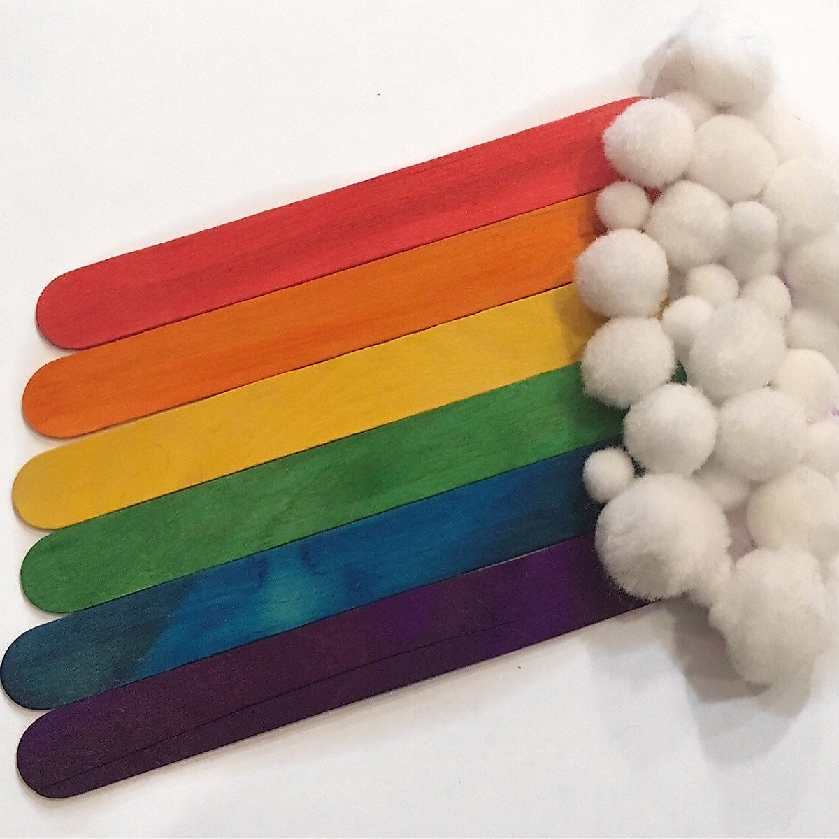 Crafts Supplies Mega Pack - Includes Feathers. Craft Buttons, Pom Poms, Colored Popsicle Sticks, Googly Eyes, and Chenille Stems