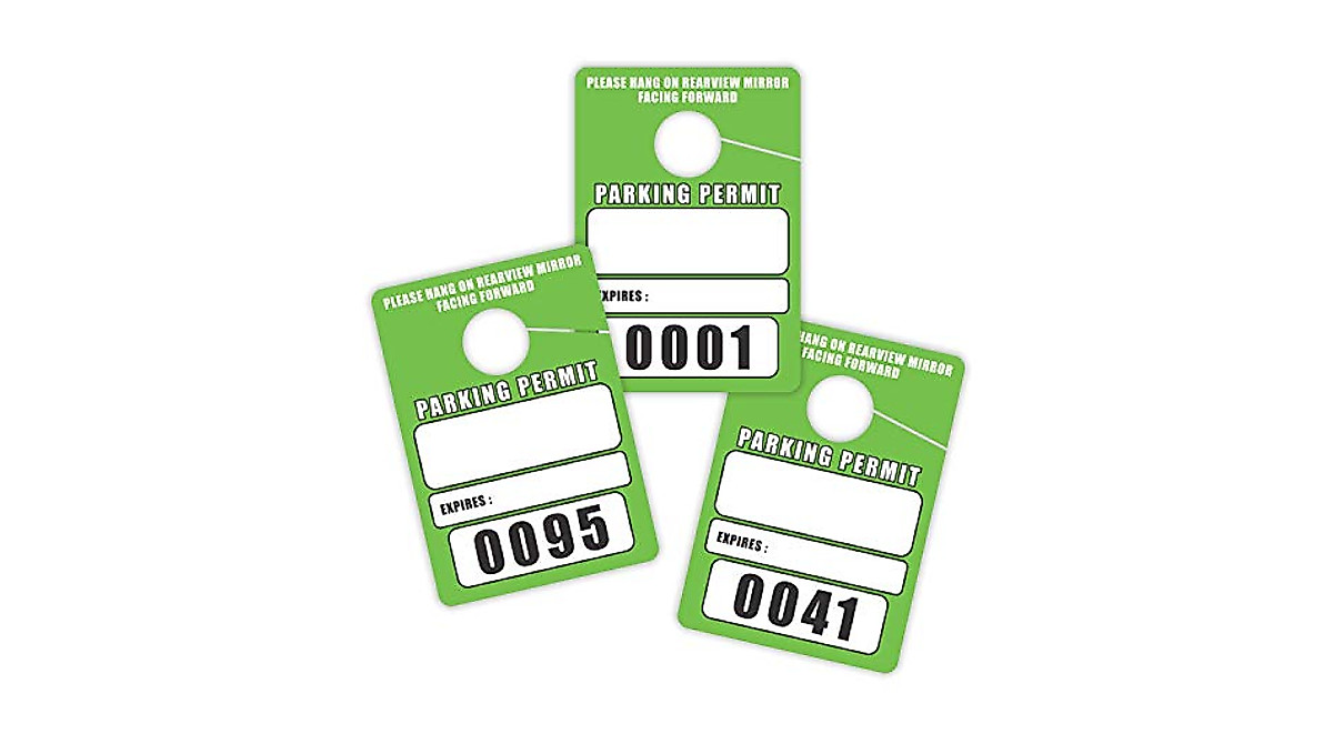 Parking Permit Hang Tags - Pack of 100 for Vehicles