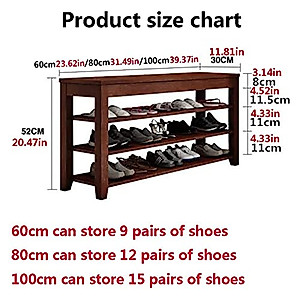 ALDEPO Shoe Cabinet Multi-Layer Solid Wood Shoe Changing Stool Simple Household Shoe Rack Corridor Sit-on Storage Bench Bedroom Bathroom Balcony Office Ballroom Plate S