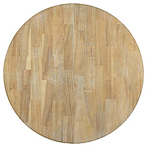 Quarte Farmhouse Round Extendable Dining Table with 16" Leaf Wood Kitchen Table