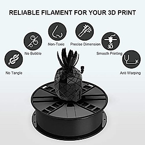 NOVAMAKER PLA 3D Printer Filament, Black PLA Filament 1.75m, PLA 1kg Spool(2.2lbs), Dimensional Accuracy +/- 0.03mm