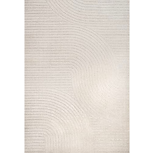 JONATHAN Y SCN100B-8 Skagen Minimalist Curve Geometric Indoor Area Rug, Modern, Contemporary, Coastal, Geometric, Bohemian, Bedroom, Kitchen, Living Room, Non Shedding, Ivory/Cream, 8' x 10'