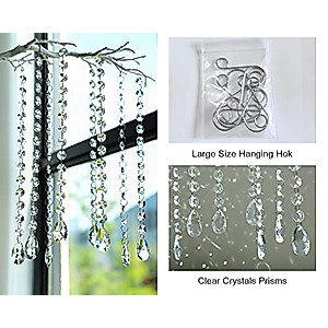 1ft 10pcs Teardrop Crystals Garland,Crystal Teardrop Chandelier Replacement,Hanging Glass Crystals for Chandelier,Wedding Decor,Crystal Christmas Tree Decorations(Clear)