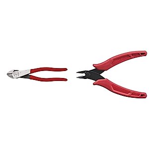 Klein Tools Diagonal Cutting Pliers (8-Inch) and Flush Cutters (5-Inch) Pliers Set