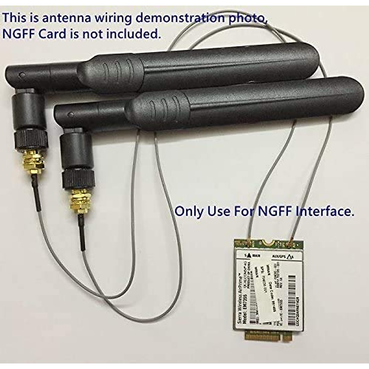 CHAOHANG: New 2 x 6dBi RP-SMA Dual Band 2.4GHz 5GHz + 2 x 35cm M.2(NGFF)Cable Antenna Mod Kit No Soldering use for NGFF Wireless Cards & M.2(NGFF) 3G/4G Cards
