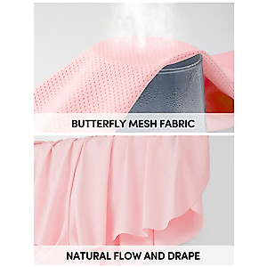 IUGA Athletic Shorts for Women High Waisted Workout Running Shorts Crossover Flowy Butterfly Preppy Clothes Skorts for Woman Light Pink