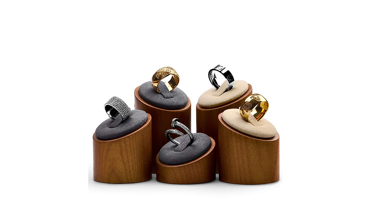 Oirlv Solid Wood Ring Display Stand | Jewelry Showcase