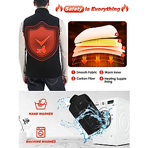 ECIFEE Heated Vest for Men Women with Battery Pack Included, Lightweight Rechargeable Collar Fleece Vest, Windproof Sleeveless Jacket for Travel Hiking