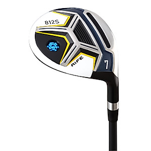 Rife Golf Men's 812s Offset 7 Wood Club, Right Handed Regular Flex with Men's Size Black Pro Velvet Grips