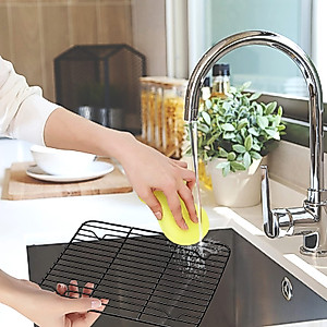 Cooling Rack Set of 2, P&P CHEF Non-stick Small Baking Racks for Cooking Grilling, 2 Pack 9.7” x 7.3” Drying Rack, Fit in Mini Toaster Oven, Stainless Steel Core & Dense Lines, Easy to Clean