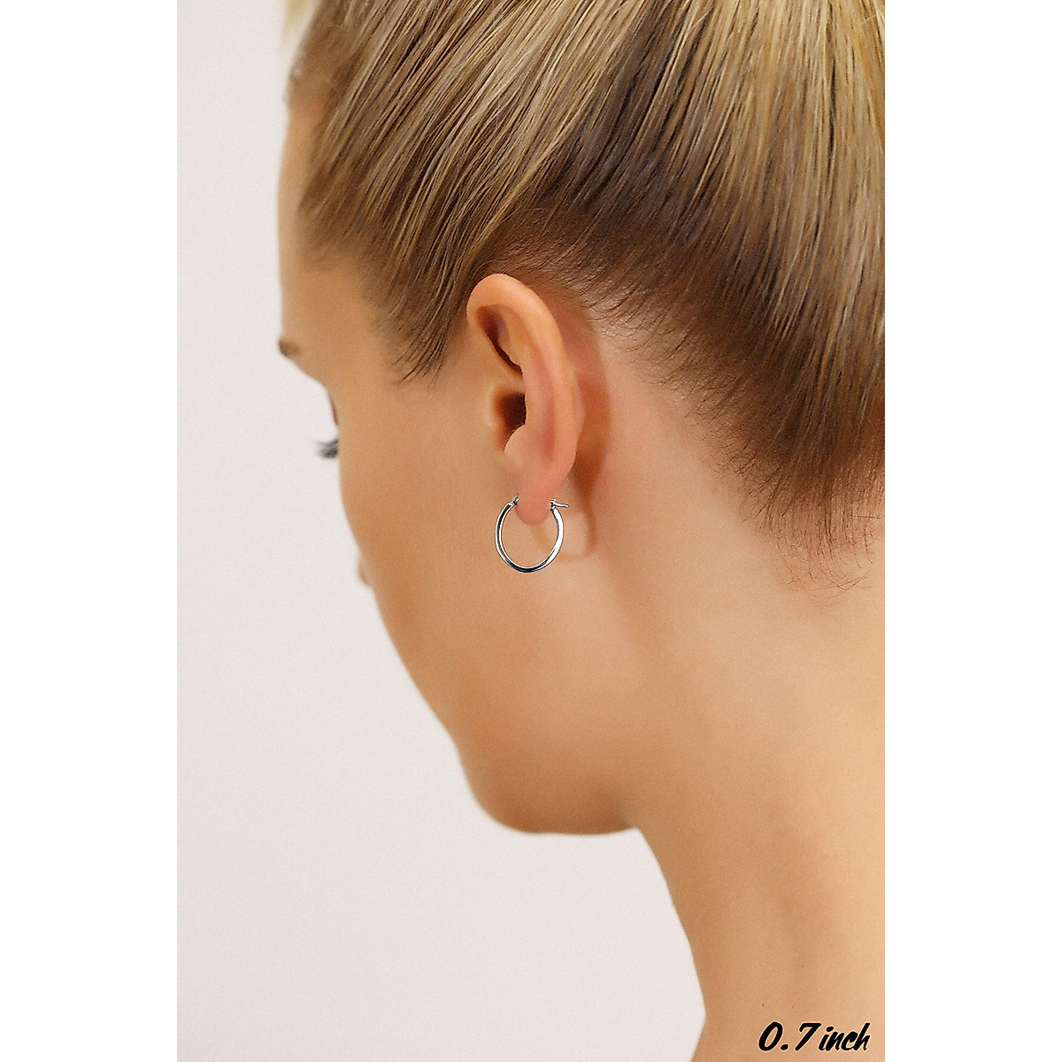 14k Gold Small Oval Flat Hoop Earrings (white-gold)…