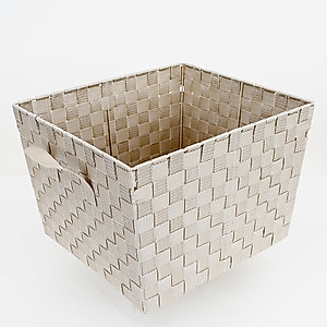 Large Ivory Woven Storage Tote