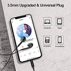 iPhone Wired Earbuds【2 Pack】 3.5mm iPhone Wired Headphones Noise Isolating Earphones Volume Control Built-in Microphone in-Ear Headset Compatible with iPhone 6s/6 Plus/SE/Samsung/Android /MP3/MP4
