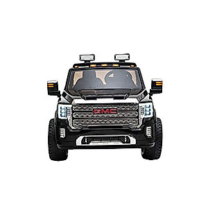 DAKOTT GMC Sierra Denali HD Two Seater 12 Volt Ride-On Truck w/ 2.4G Remote Control, LED Lights, Horn, Music, MP3/USB, Storage Box, Spring Suspension, Electric Vehicle for Kids .