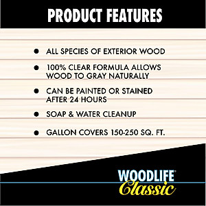 Rust-Oleum WOODLIFE 902 Wolman Classic Clear Wood Preservative-Above Ground, Quart, 0.95 Liters