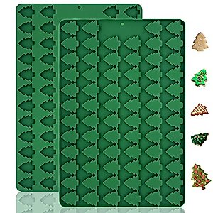 Christmas Tree Silicone Molds 140 Cavity Mini Gummy Mold Food Grade Dog Treat Molds for Christmas Gummy, Candy, Chocolate, Biscuit, Jelly, Dog Cookie
