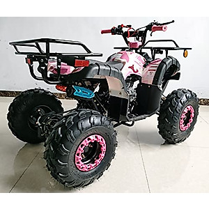 HHH 125cc Utility ATV w/Reverse Youth Adults Quad Big Tires-Pink Camo Extra Large