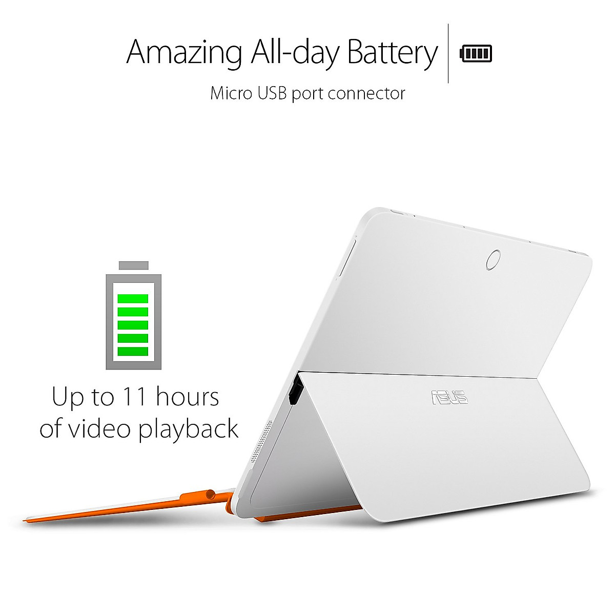 ASUS T102HA-C4-WH Transformer Book 10.1" 2 in 1 Touchscreen Laptop, Intel Quad-Core, White, Pen and Keyboard Included