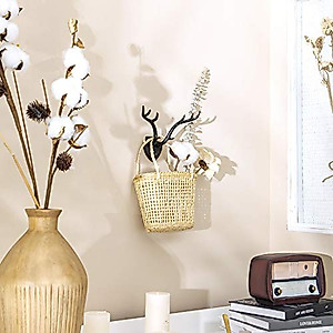 SOFFEE DESIGN Wall Mounted Metal Coat Hooks, Hanging Antler Shape Rack Hooks for Entryway, Bathroom, Bedroom Farmhouse Decoration, Retro Double Hooks for Coat, Scarf, Bag, Towel, Key, Cap, Cup, Hat