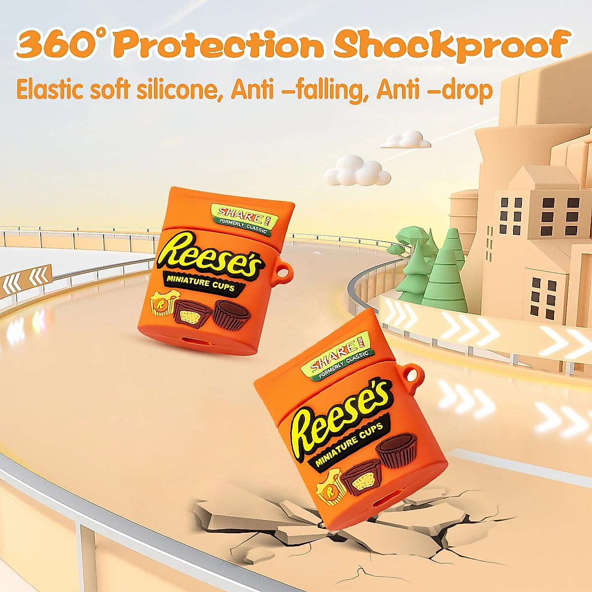 3 Pack AIBEAMER Funny Case for AirPods 2nd 1st Generation Protective Covers, New Takis Kawaii Food Fun Skin Soft Silicone Design for AirPods 2&1 Women Girl Kids with 3 Keychain Rainbow Candy Chocolate