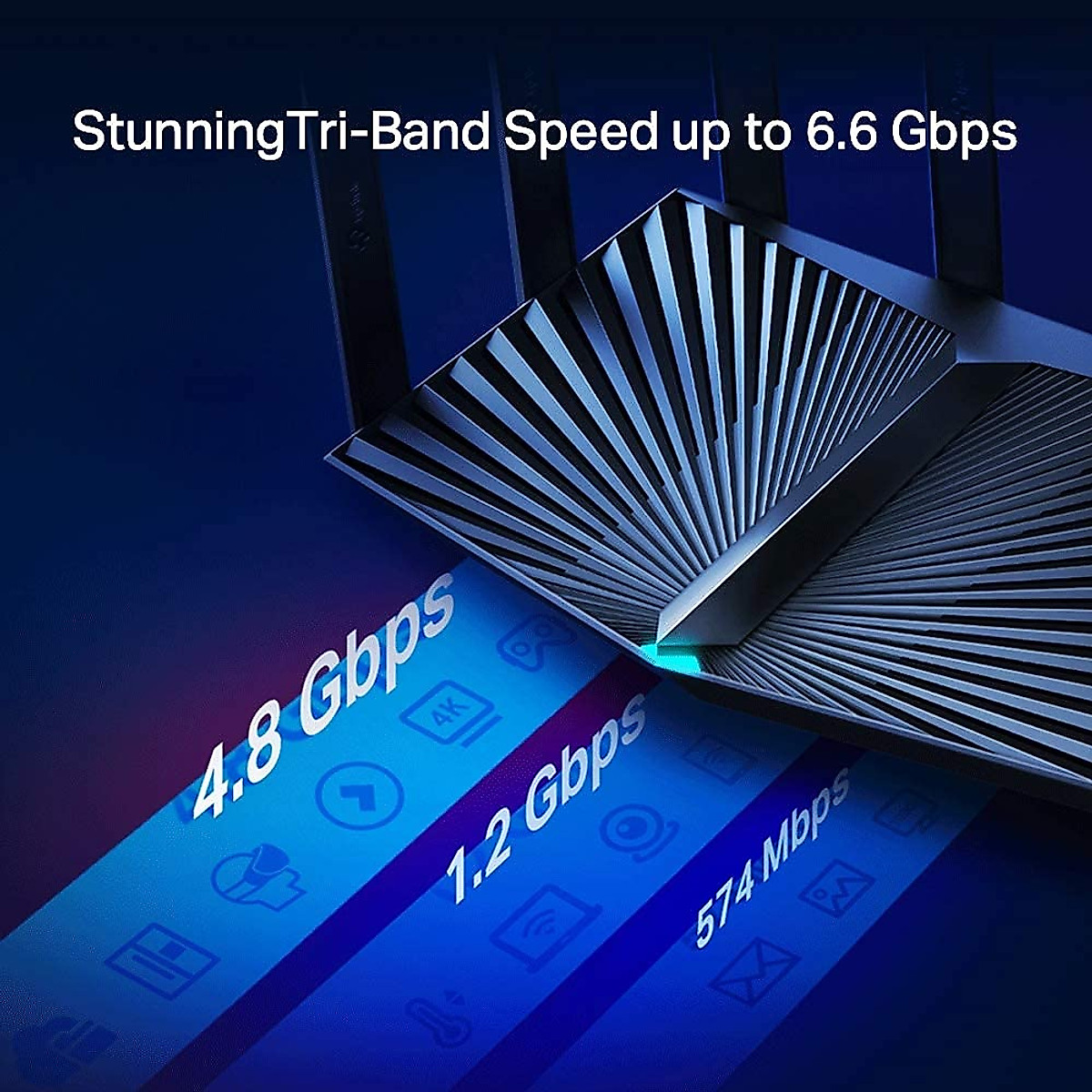 TP-Link AX6600 WiFi 6 Router (Archer AX90) - High-Speed Tri-Band Gigabit Gaming Router for Large Homes