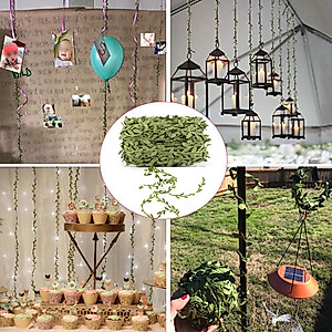 3 Rolls 22Yards Artificial Ivy Leaf Ribbon Fake Olive Green Vines Trim Jungle Garland with Sunflower Felt Applique for Rustic Wrapping Wedding Home Garden Decoration Craft Supplies