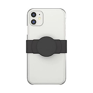 PopSockets Phone Grip Slide for Phones and Cases, Sliding Phone Grip with Expanding Kickstand, Square Edges - Black