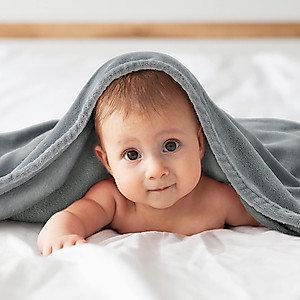 BEDELITE Baby Blankets for Boys Girls 30" x 40", Soft Cozy Fuzzy Fleece Blanket with Embroidered Dinosaur, Warm Breathable Infant Newborn Toddler Blanket for Crib Stroller Travel, Navy