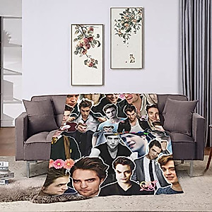Blanket Robert Pattinson Soft and Comfortable Warm Fleece Blanket for Sofa,Office Bed car Camp Couch Cozy Plush Throw Blankets Beach Blankets