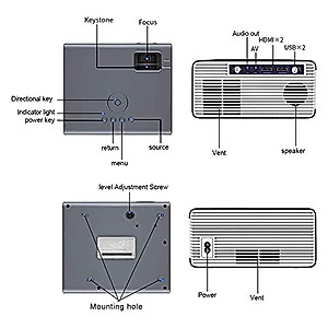 HHWKSJ Mini Projector 3600Lumens Portable LCD Projector Full HD 1080P Supported, Compatible with Smartphone, Games, Projector for Outdoor Movies