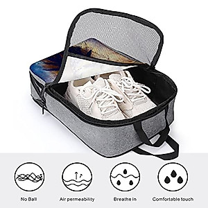 Frcavbin Deer with Dream Catcher Feathers Travel Shoe Bag Shoes Carrier with Handle and Zipper Foldable Shoe Puches Organizer for Home storage School starts