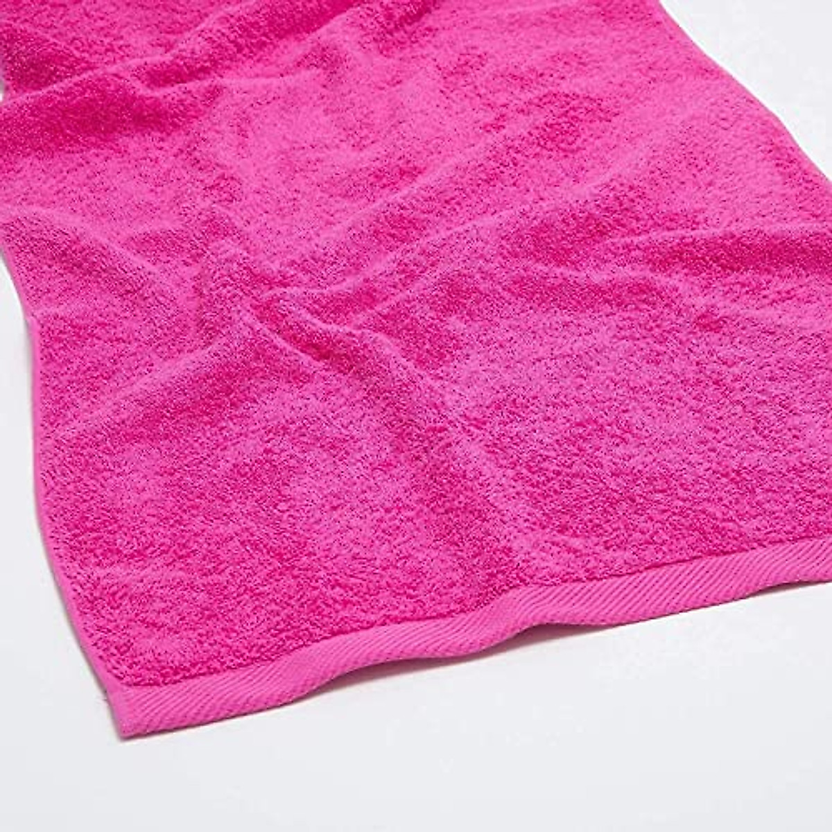 2 Pack Fingertip Kitchen Towels, Terry Velour Cotton, 11"x18", Hemmed Small Hand Face Towels (Hot Pink)