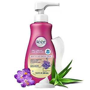 Veet Gel Hair Remover Cream, Sensitive Formula, 13.5 oz (Pack of 3)
