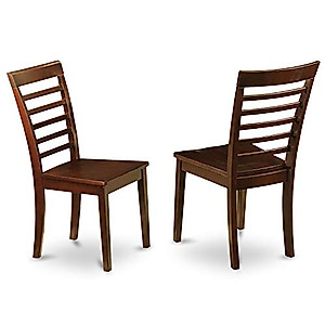 East West Furniture NOML5-MAH-W, Wood Seat