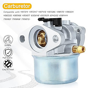 QAZAKY Carburetor for 497314 497347 497410 497586 498170 498254 498255 498966 499617 692648 693909 694202 698444 790821 799868 799872 50657 520966 16401 20716 20712 20713 20714 14111 122000 4hp - 7hp