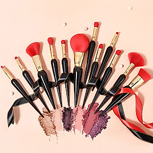 DUcare Makeup Brushes 12Pcs The Queen Series Makeup Brush set Premium Gifts Kabuki Foundation Blending Face Powder Blush Concealers Eye Shadows Brushes