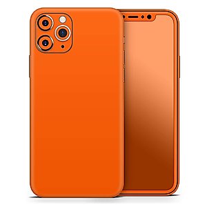 Design Skinz Solid Burnt Orange Protective Vinyl Decal Wrap Skin Cover Compatible with The Apple iPhone 11 Pro Max (Screen Trim & Back Glass Skin)
